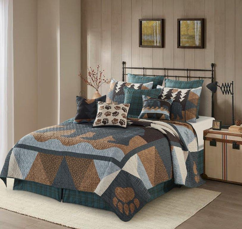 Patchwork Bear Quilt DI | Smoky Mountain Décor